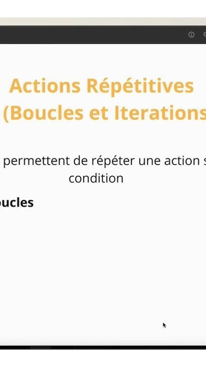 Actions répétitives ou les boucles #programmation #apprendreàcoder #algorithmes - YouTube