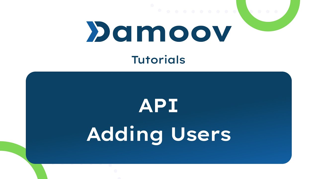 Adding Users via API Tutorial | Damoov - YouTube
