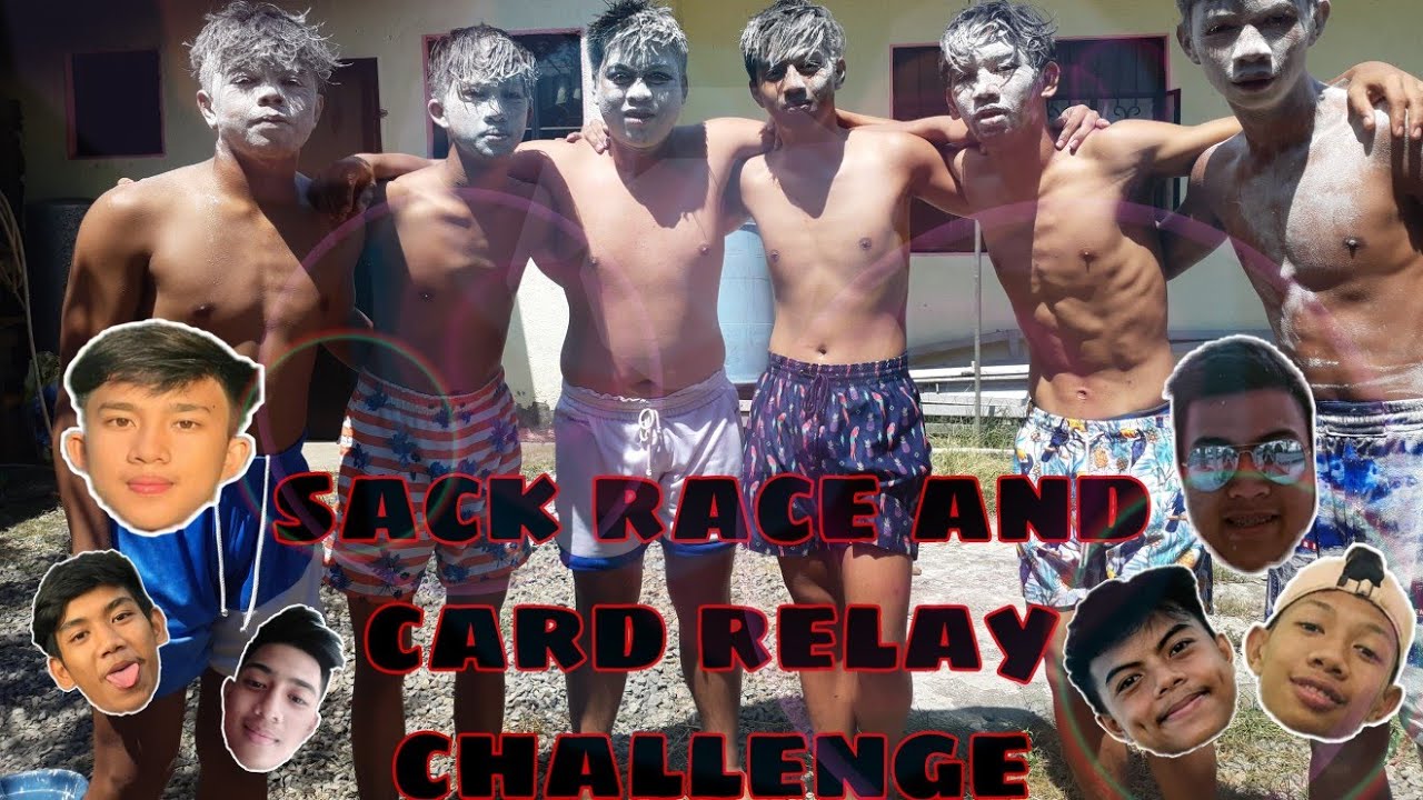 SACK RACE AND CARD RELAY CHALLENGE!!! - YouTube