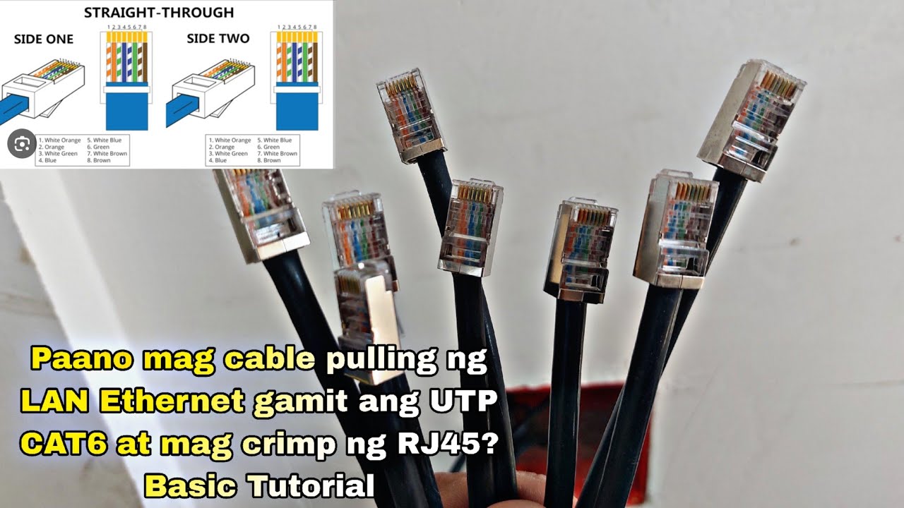 Paano mag cable pulling ng LAN Ethernet gamit ang UTP CAT6 at mag crimp ...