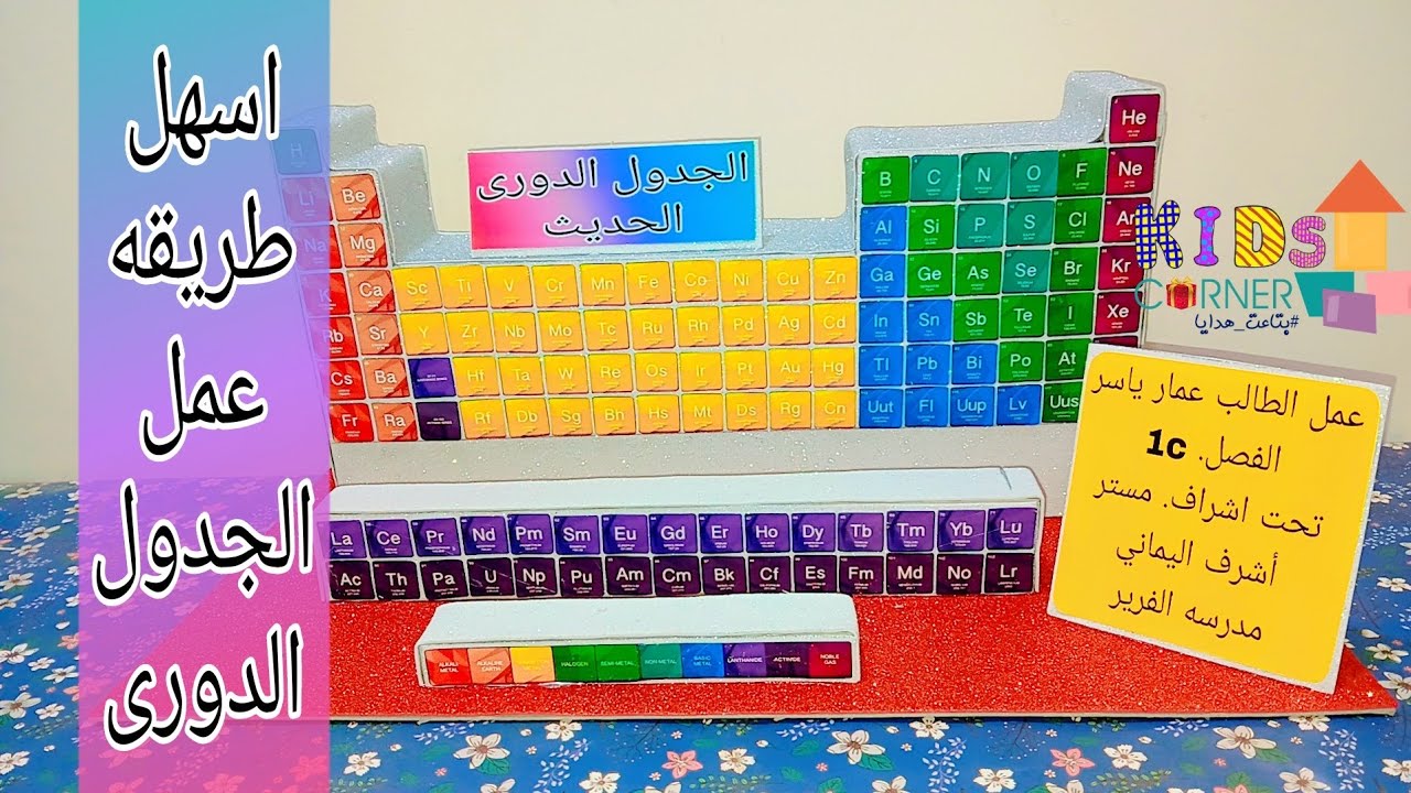 شرح طريقه عمل مجسم الجدول الدورى || periodic table model 3d making ...