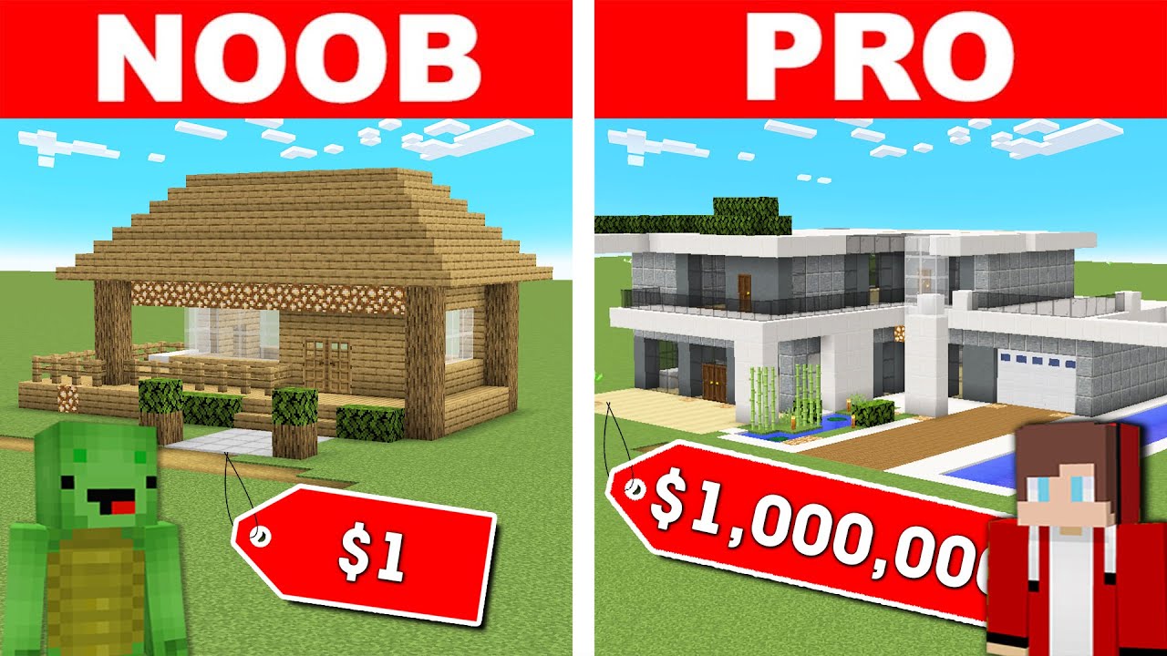 Maizen NOOB vs PRO Security House in Minecraft Mizen Mazien Cakeman Hypercow JJ and Mikey - YouTube