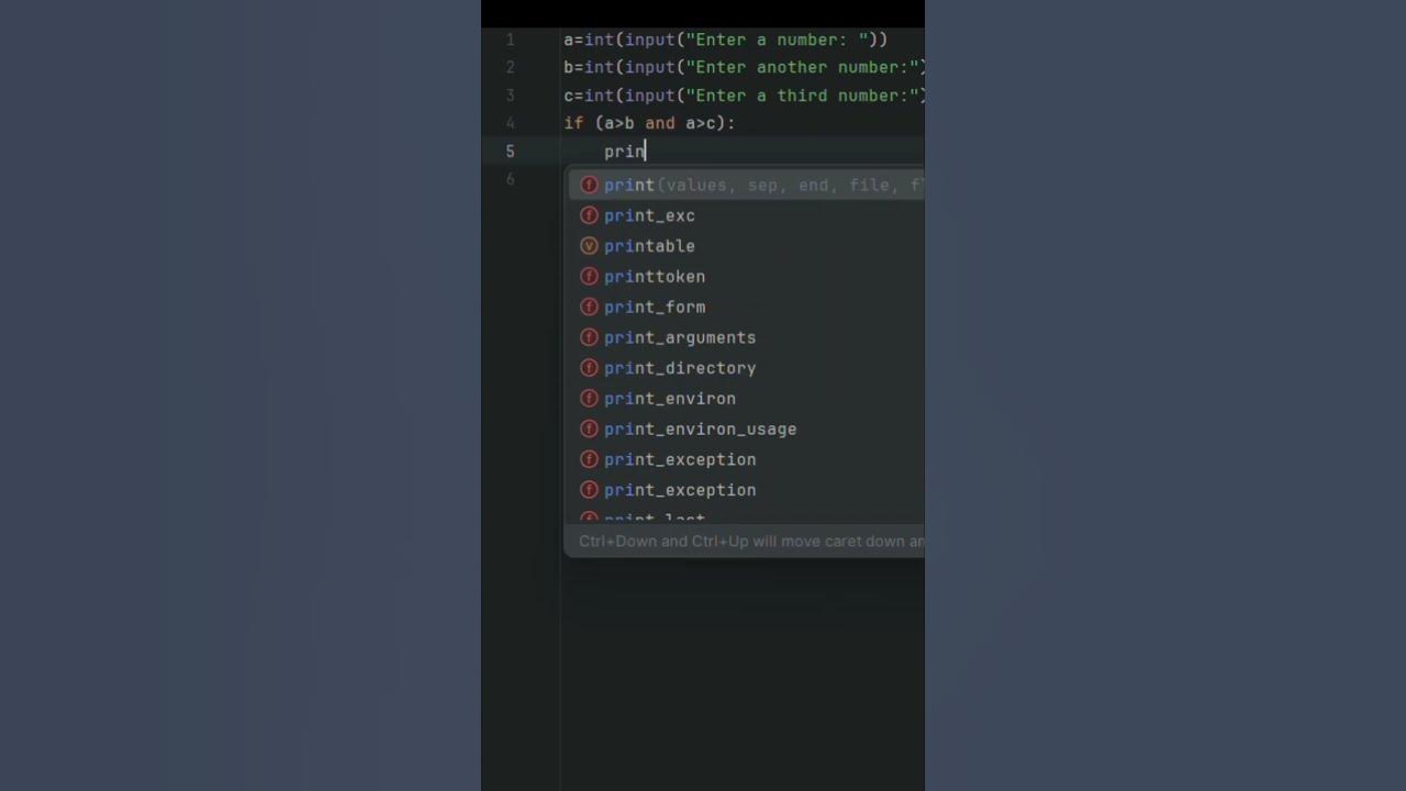 Python program print the greatest number #Python #shorts - YouTube