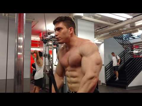 Tricep pushdowns and a few choice poses