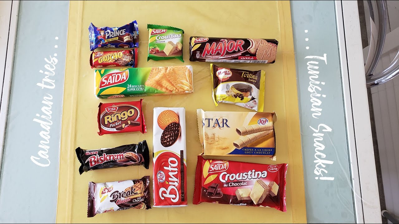Canadian tries TUNISIAN snacks! - YouTube