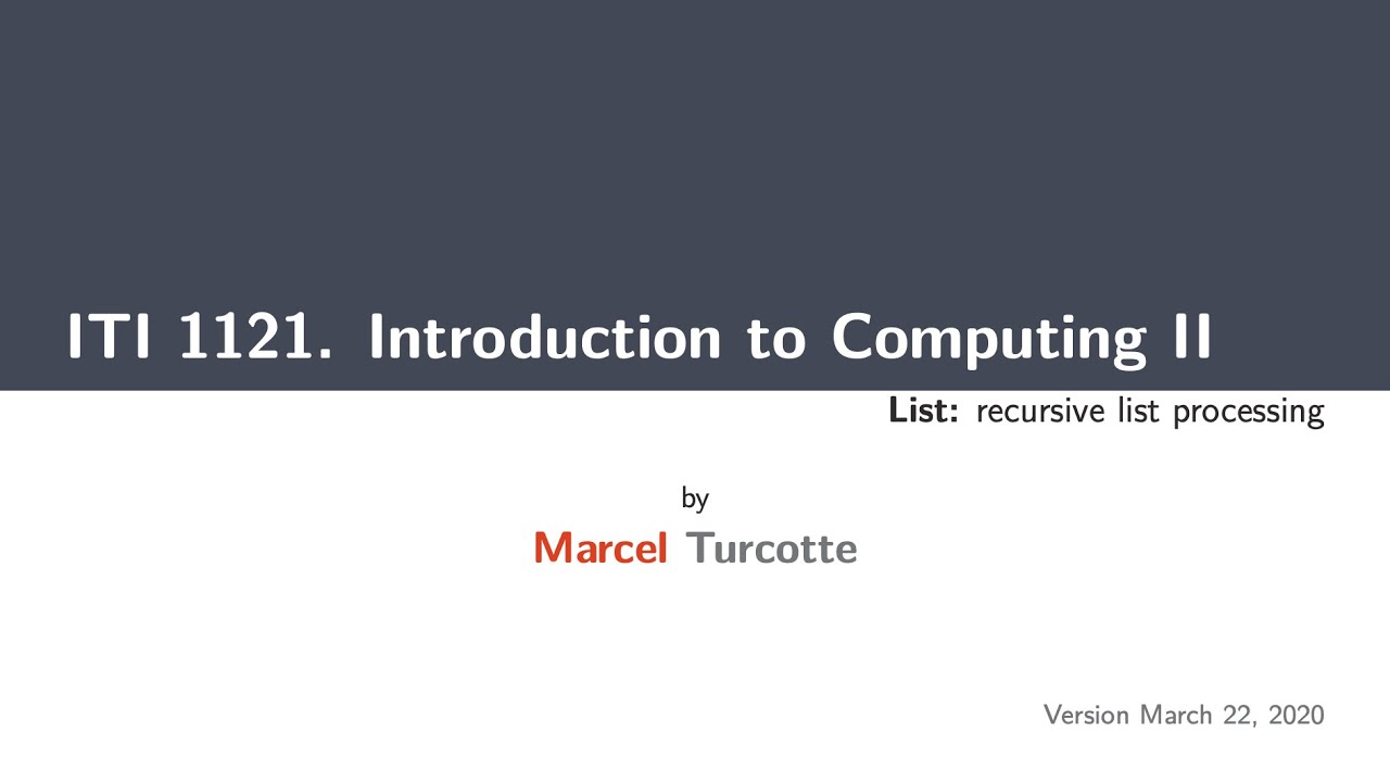 ITI1121 2020 Lecture 20 - YouTube