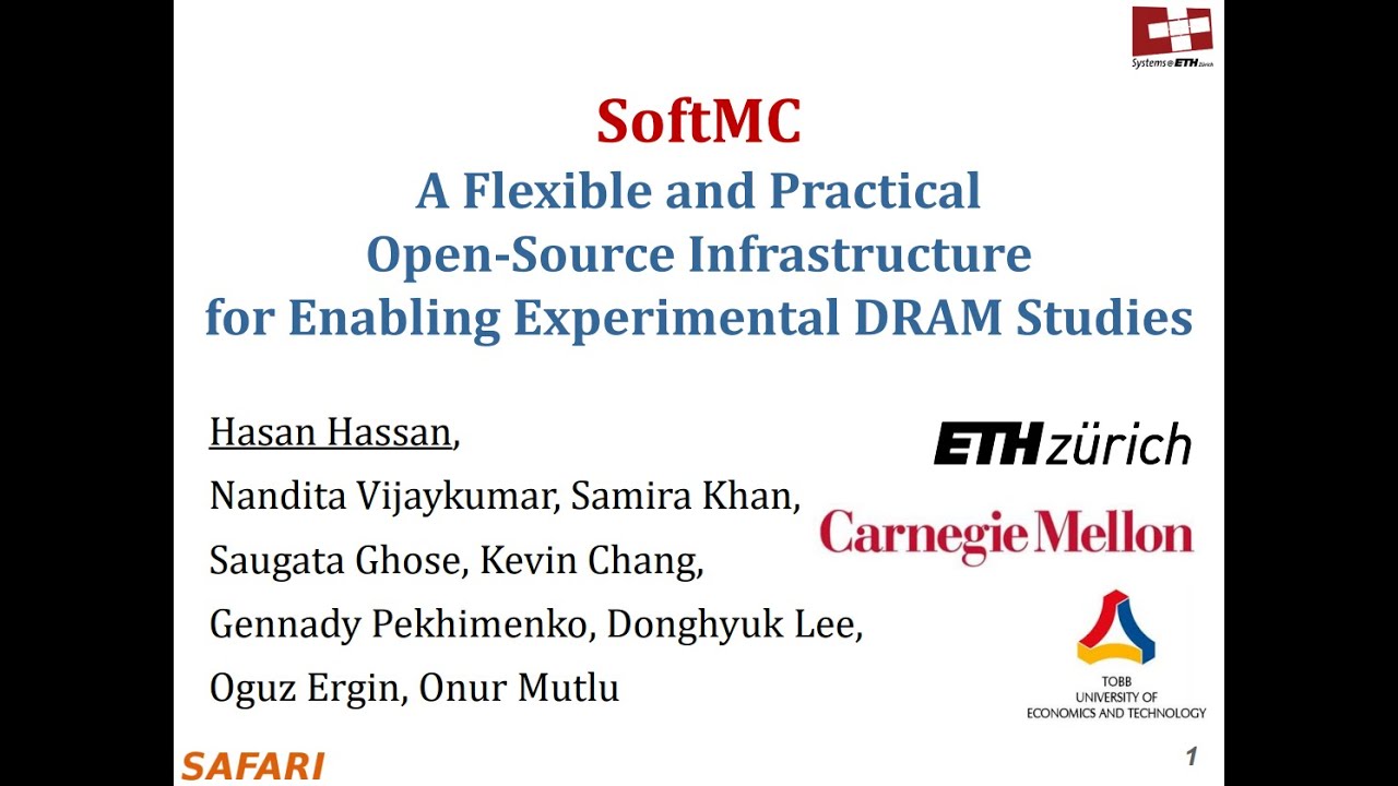 Computer Architecture - Lecture 6b: SoftMC: Open Source DRAM Controller ...
