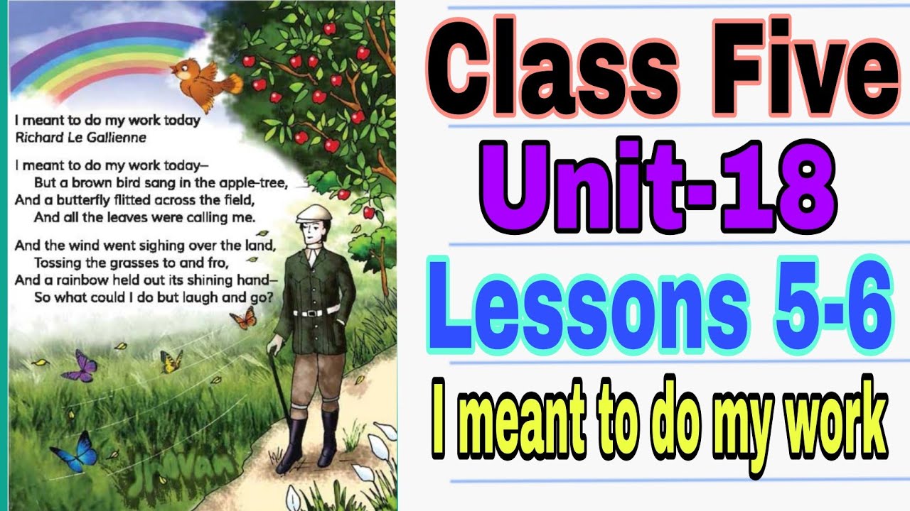 Class Five | English For Today | Unit-18 | Lessons 5-6 | I Meant To Do ...