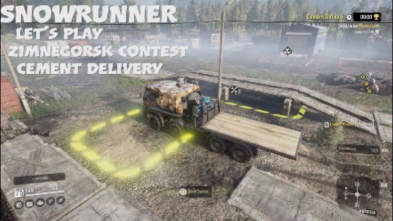 Snowrunner let's play. Zimnegorsk contest Cement Delivery - YouTube