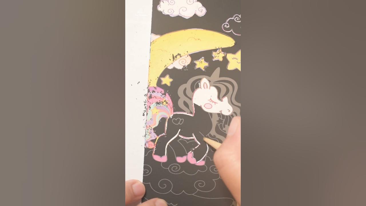 Scratch Art: Unicorn ユニーコン Relaxing Satisfying Stress Relief #shorts ...
