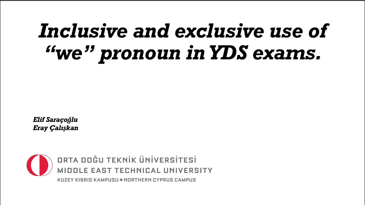 Inclusive and exclusive use of "we" pronoun in YDS exams - YouTube