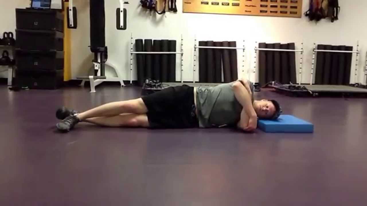 Side-Lying Cross-Body Stretch - YouTube