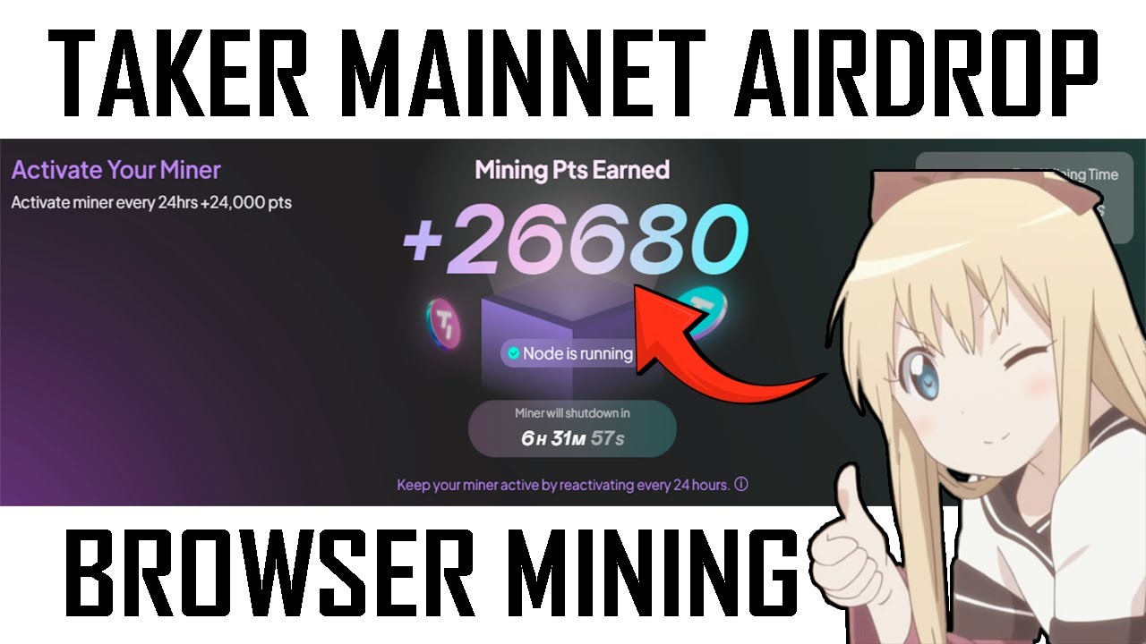 Taker Mainnet Airdrop | Browser Mining | Node Miner - YouTube