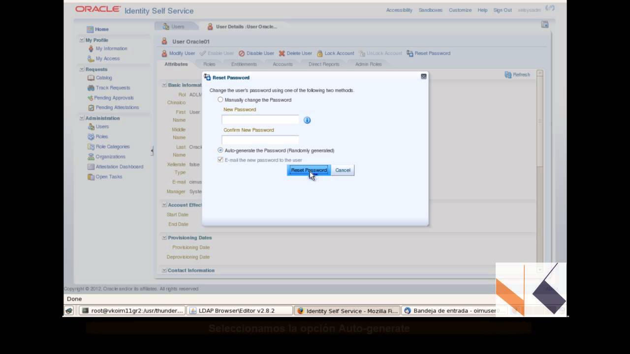 Oracle Identity Manage OIM - Gestión de contraseñas - YouTube