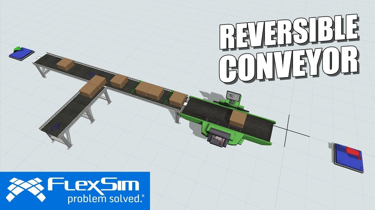 Reversible Conveyors in FlexSim - YouTube