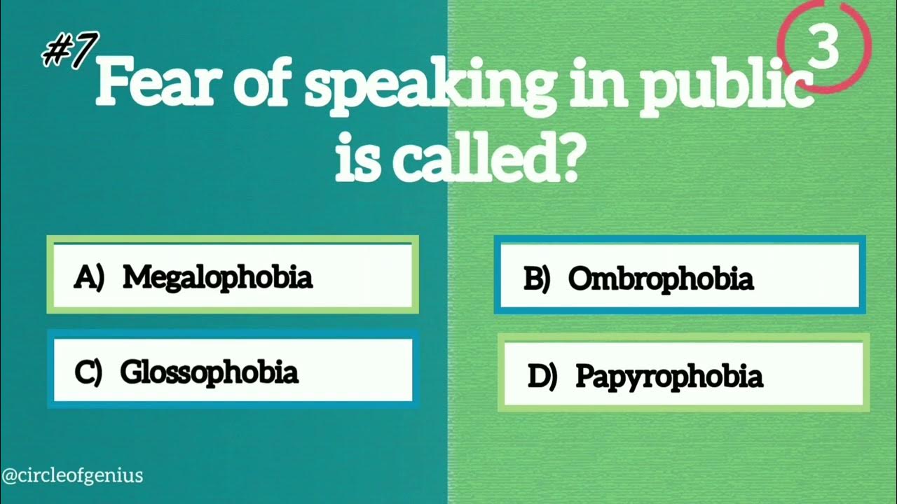 Guess the phobia QUIZ | Easy | MCQ | Quiz-4 | #circleofgenius #quiz # ...
