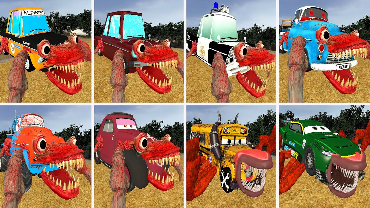 ALL FORMS OF CAR MONSTER: LIZZY CAR EATER,MCQUEEN EATER,BRICK YARDLEY ...