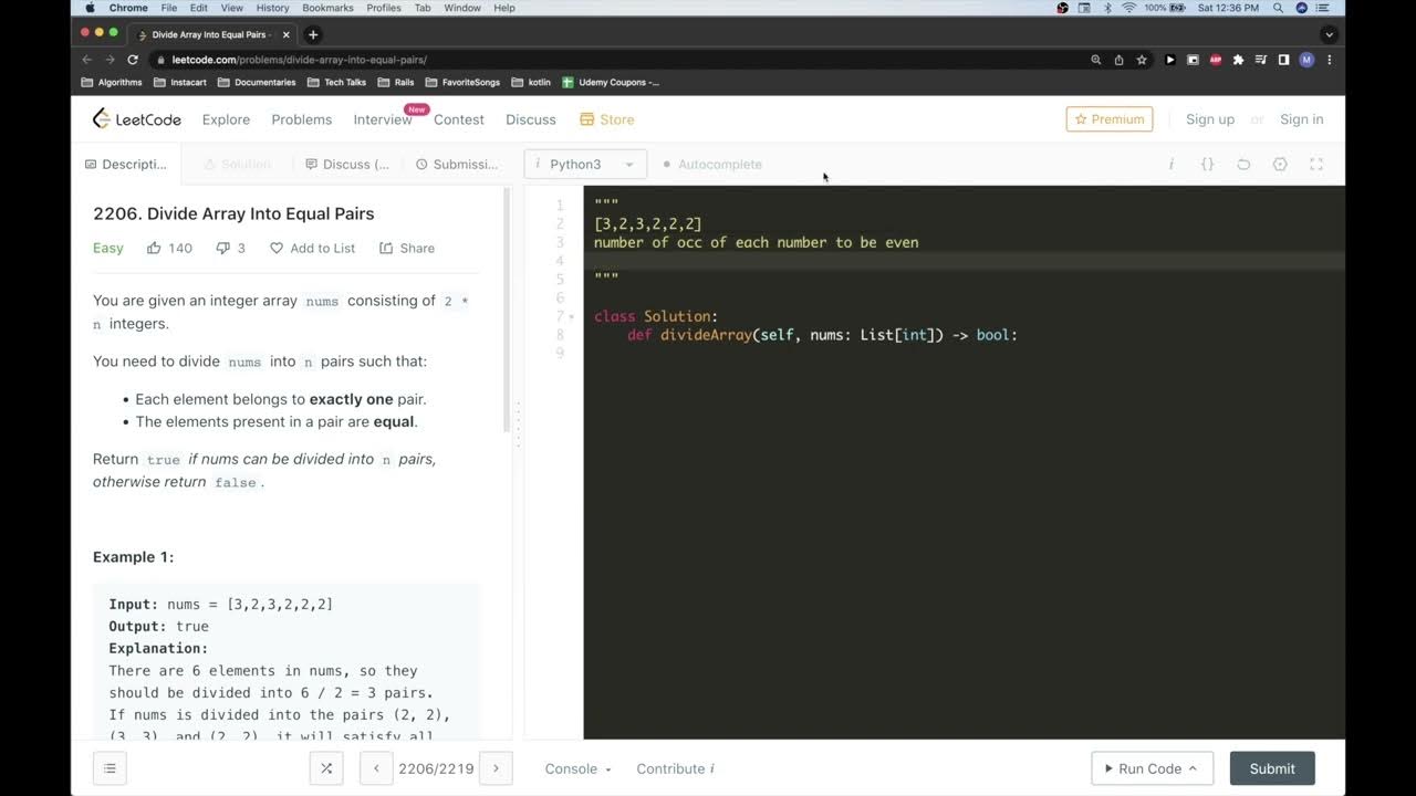Leetcode 2206: Divide Array Into Equal Pairs - YouTube