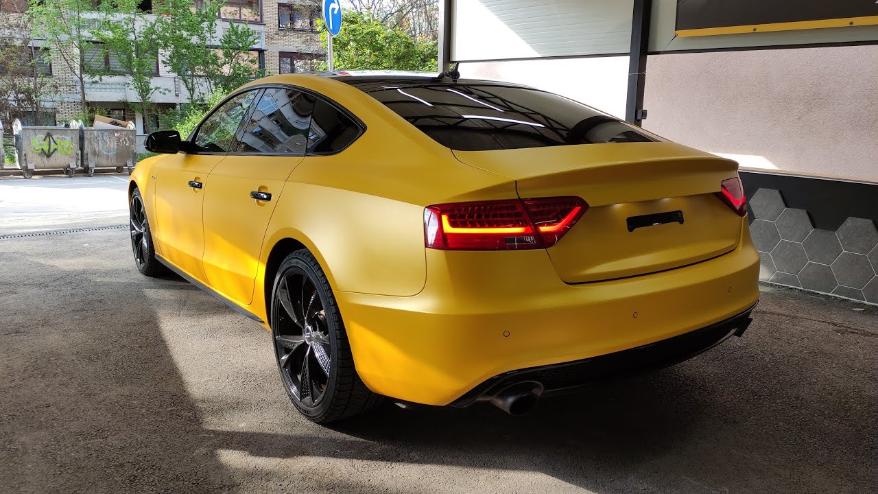Audi A5 Hexis Florida Yellow wrap - Stikerana Studio - YouTube