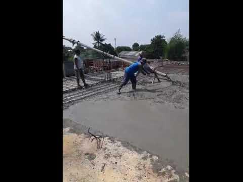 Pengecoran plat Lt 2, beton ready mix K 300. - YouTube