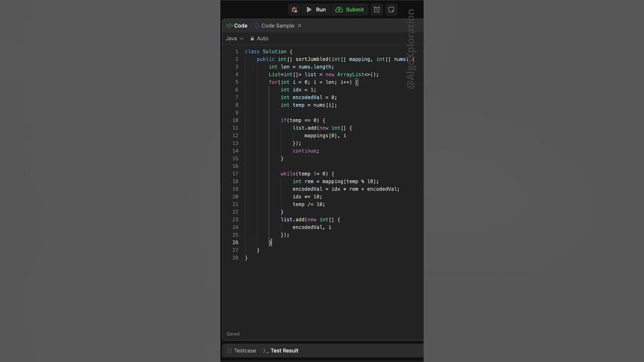 Leetcode Daily Sort The Jumbled Numbers Solution In Java July 24 2024 Leetcodechallenge