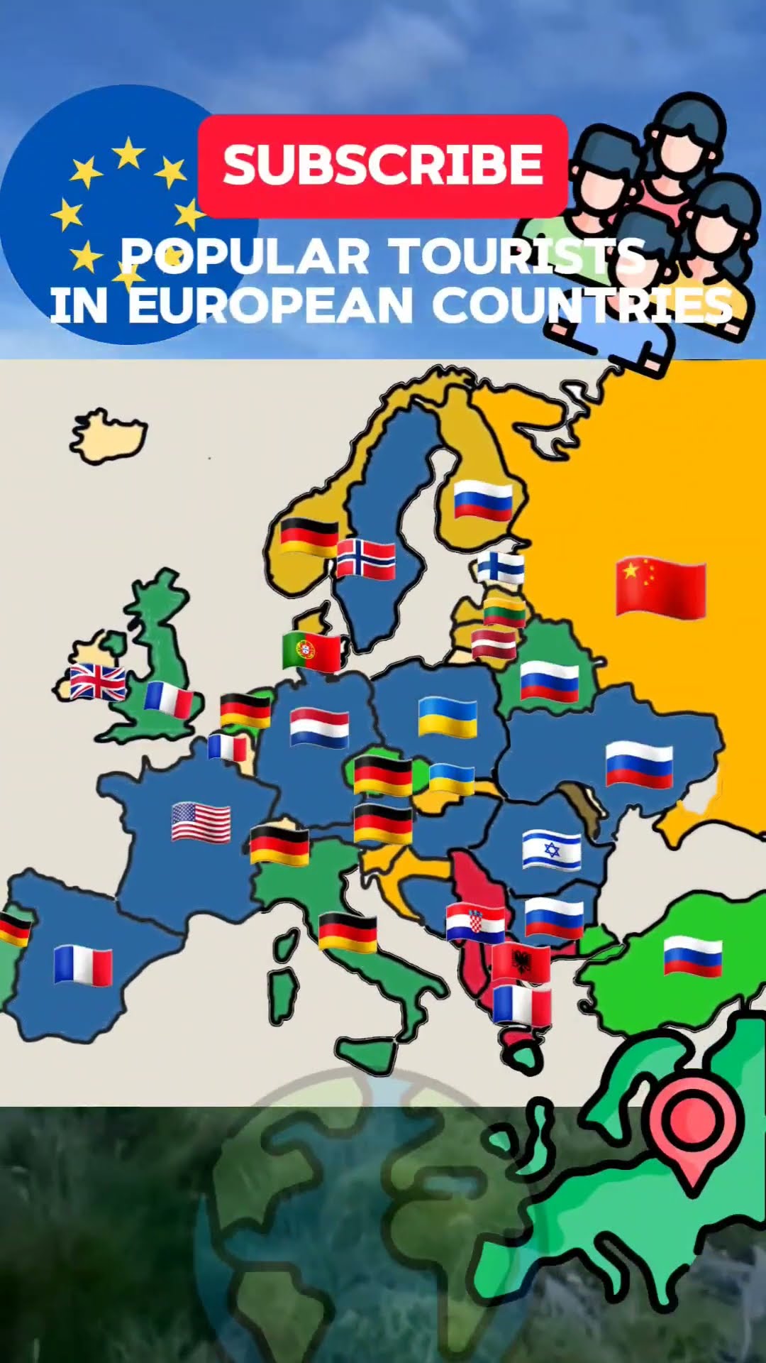 popular tourists in European countries #map #mapping #geography #europe #mapchart #mapper #world ...