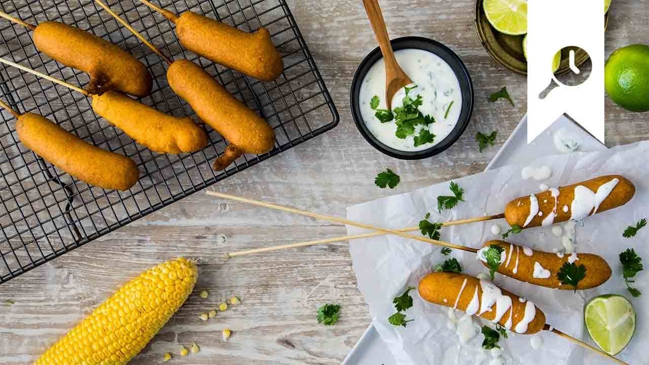 Corn Dogs I Rezept mit Joghurt-Limetten-Topping | EDEKA - YouTube