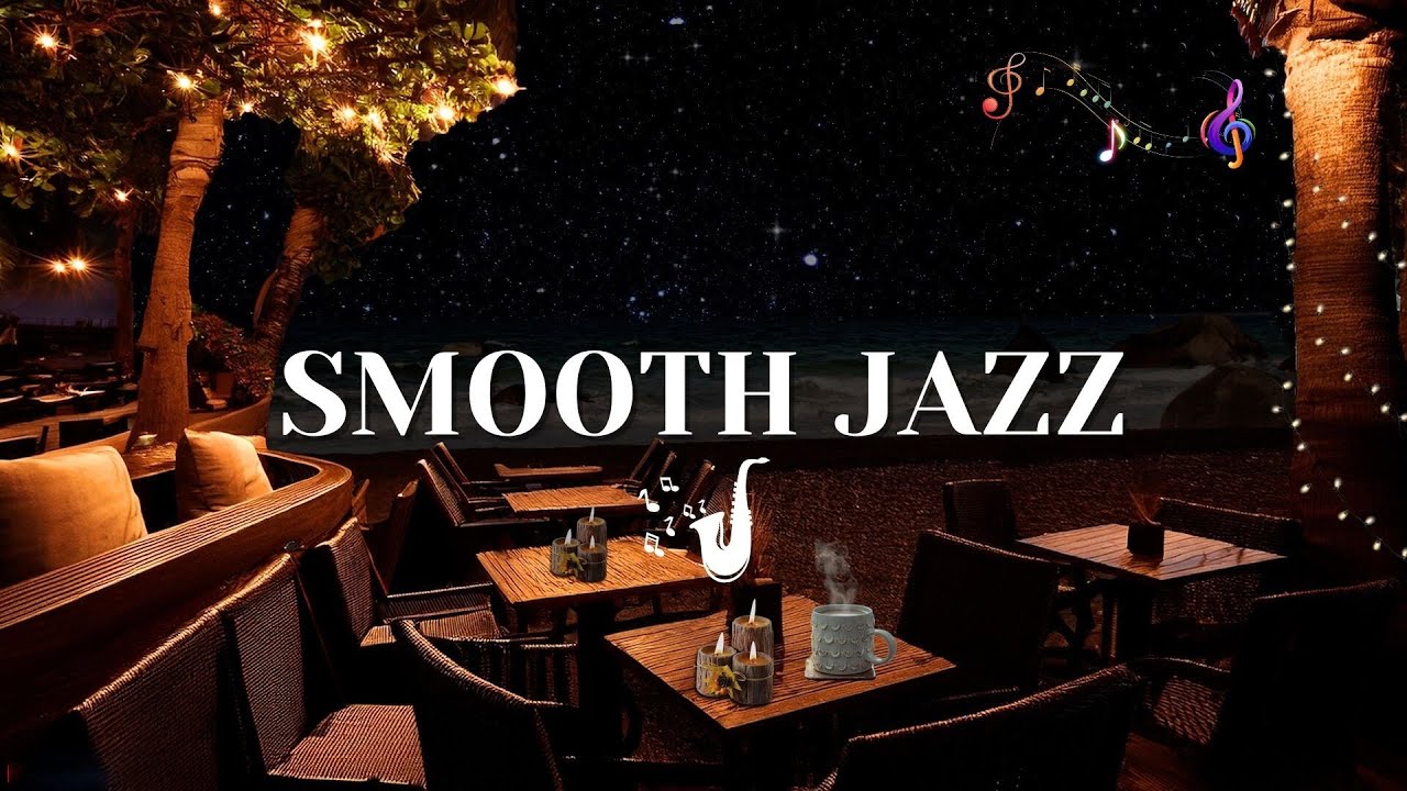 Smooth Jazz + Sound of Ocean Waves 🍷Relaxing Jazz for Working, Relaxing ...