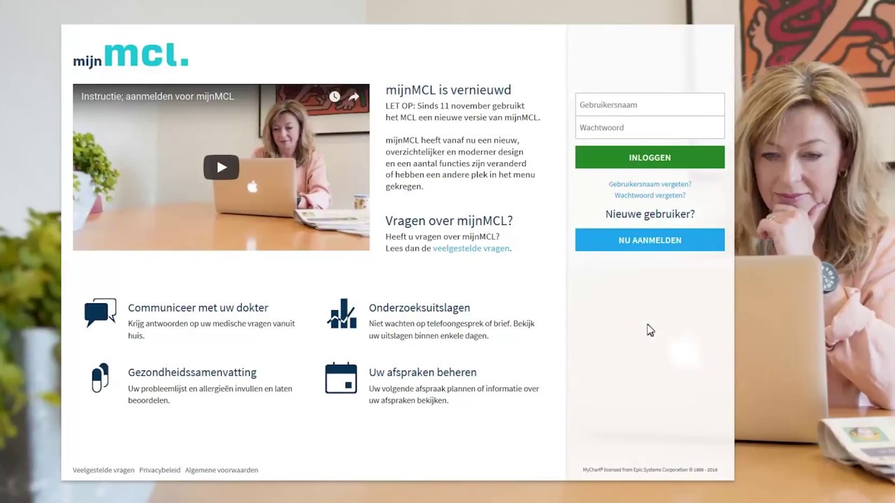 Instructie: aanmelden mijnMCL - YouTube