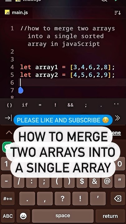 How to merge two arrays into a single sorted array in javascript - YouTube