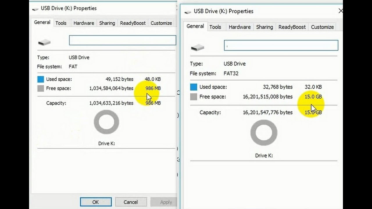 USB flash drive lost space(windows 7/8/8.1/10) - YouTube