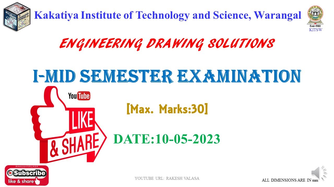 KITSW MSE-1 (10/05/2023) ENGINEERING DRAWING KEY PAPER for IT/CSE - YouTube