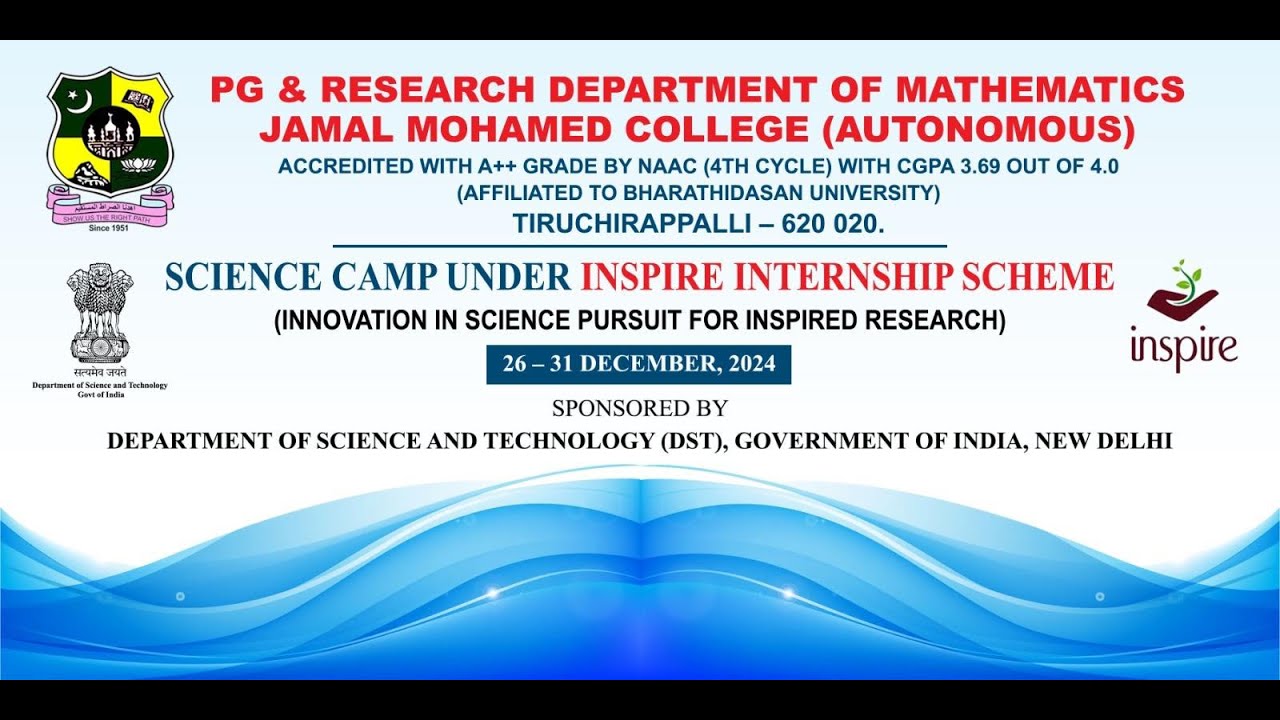 DST INSPIRE SCIENCE CAMP 2024 (26th December 2024 to 31st December 2024 ...