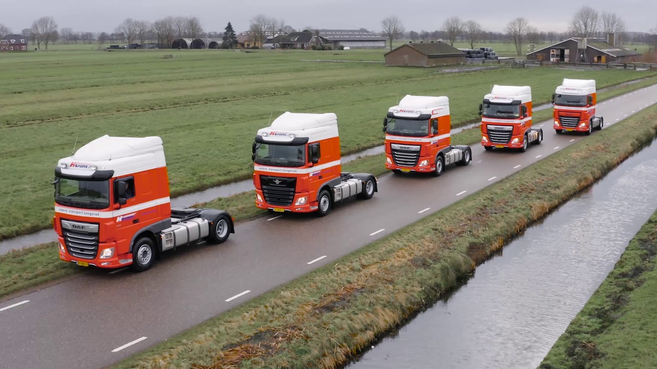 Verspui levert 5 nieuwe DAF's aan Htrans B.V. - YouTube