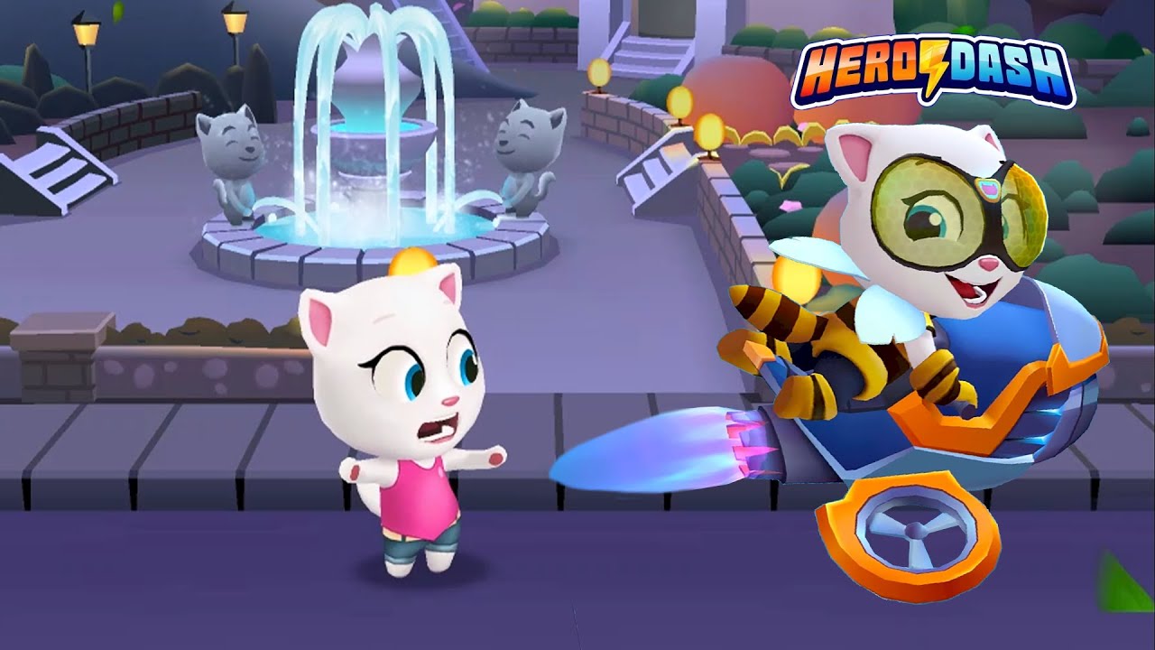 Talking Tom Gold Run: Angela 🆚 Talking Tom Hero Dash: Queen Bee Angela ...