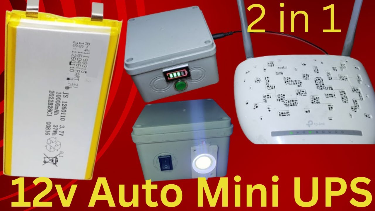 12v Auto Mini UPS (2in1) 1-for router Wi-Fi laptop & mobile 2 ...