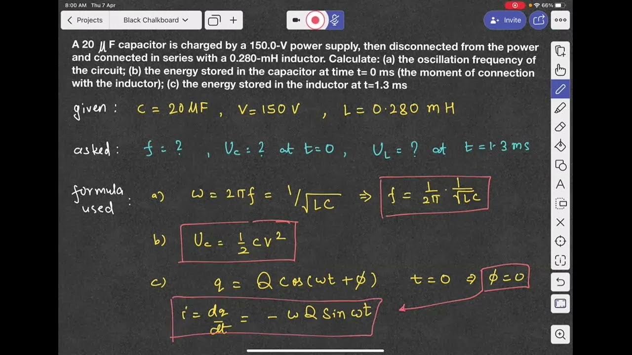 example problem on LC circuit - YouTube