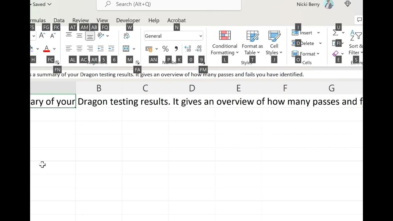 Excel - how to use cell A1 - YouTube
