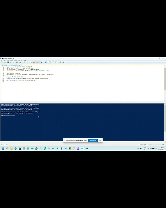 Sql Server Full Backup Using Powershell Script Youtube