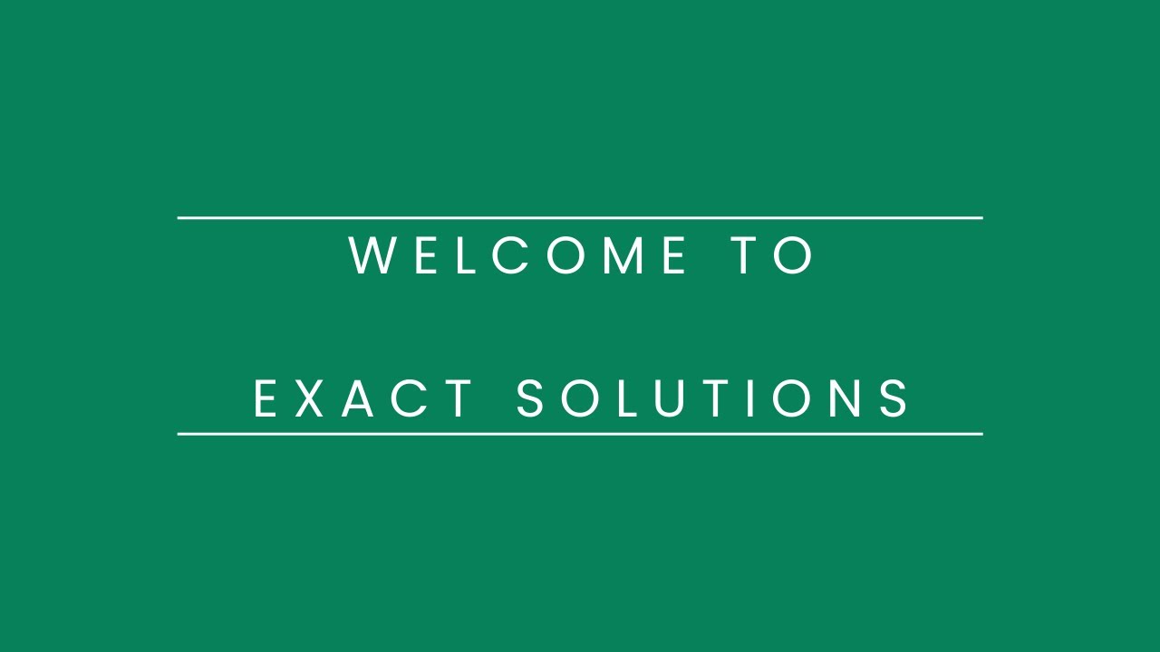 Welcome to Exact Solutions - YouTube