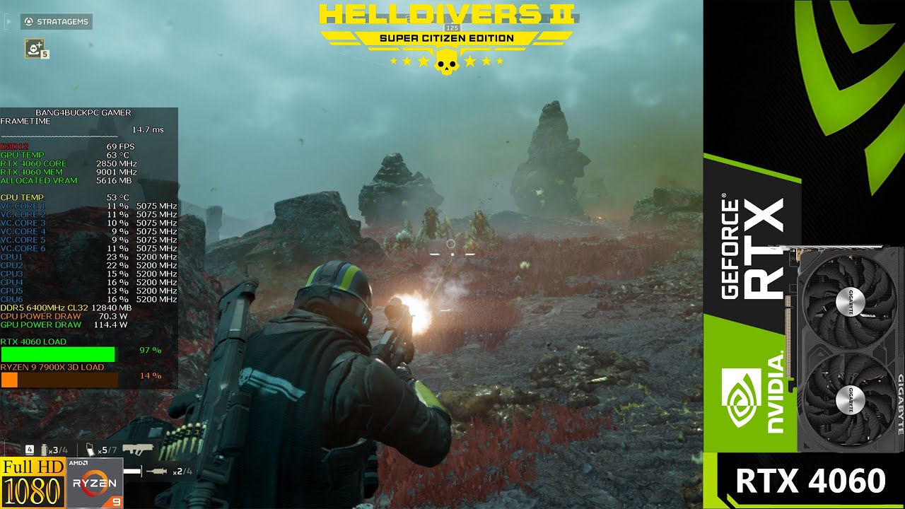 HellDivers 2 Ultra Settings 1080p | RTX 4060 | R9 7900X3D - YouTube