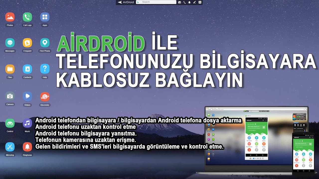 TELEFONUNUZU BİLGİSAYARAKABLOSUZ BAĞLAYIN (AirDroid) - YouTube