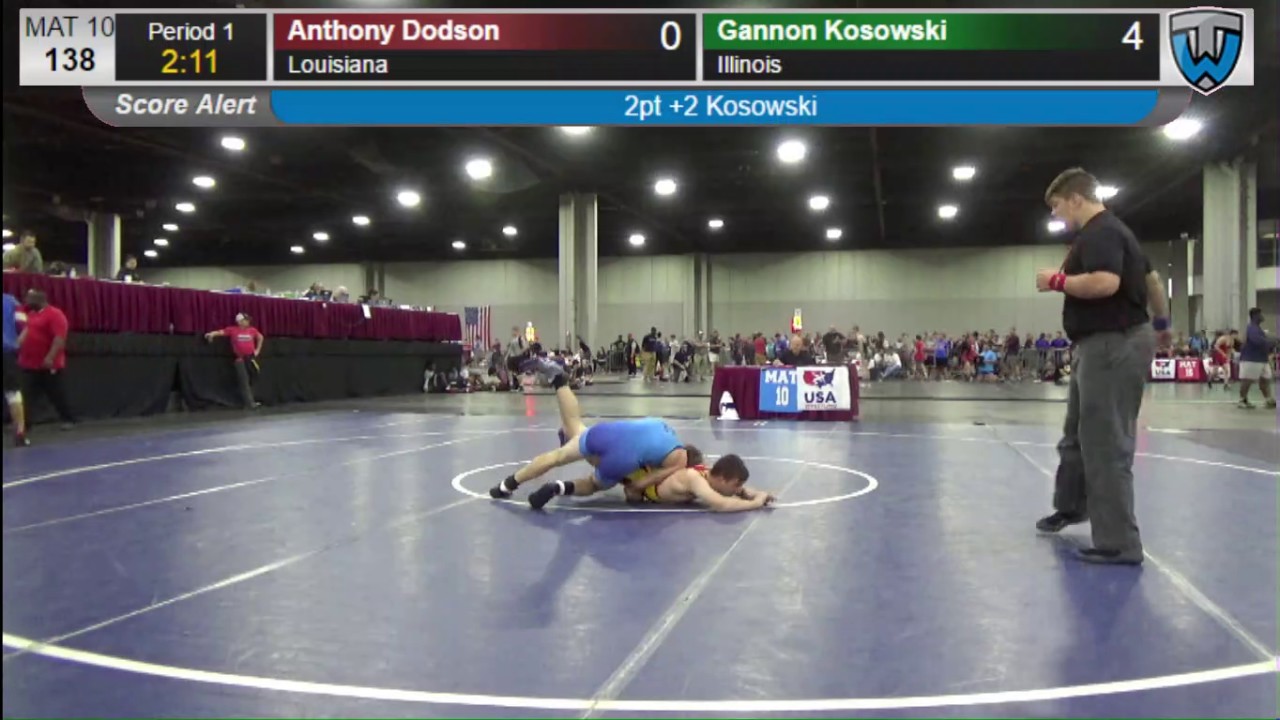 2087 Cadet Men 138 Anthony Dodson Louisiana vs Gannon Kosowski Illinois ...