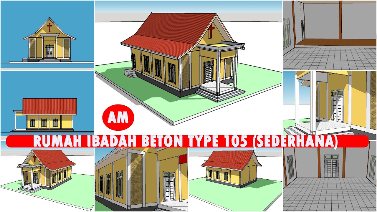 RUMAH IBADAH BETON TYPE 105 (SEDERHANA) (Ep.20) Sipil_Kering - YouTube