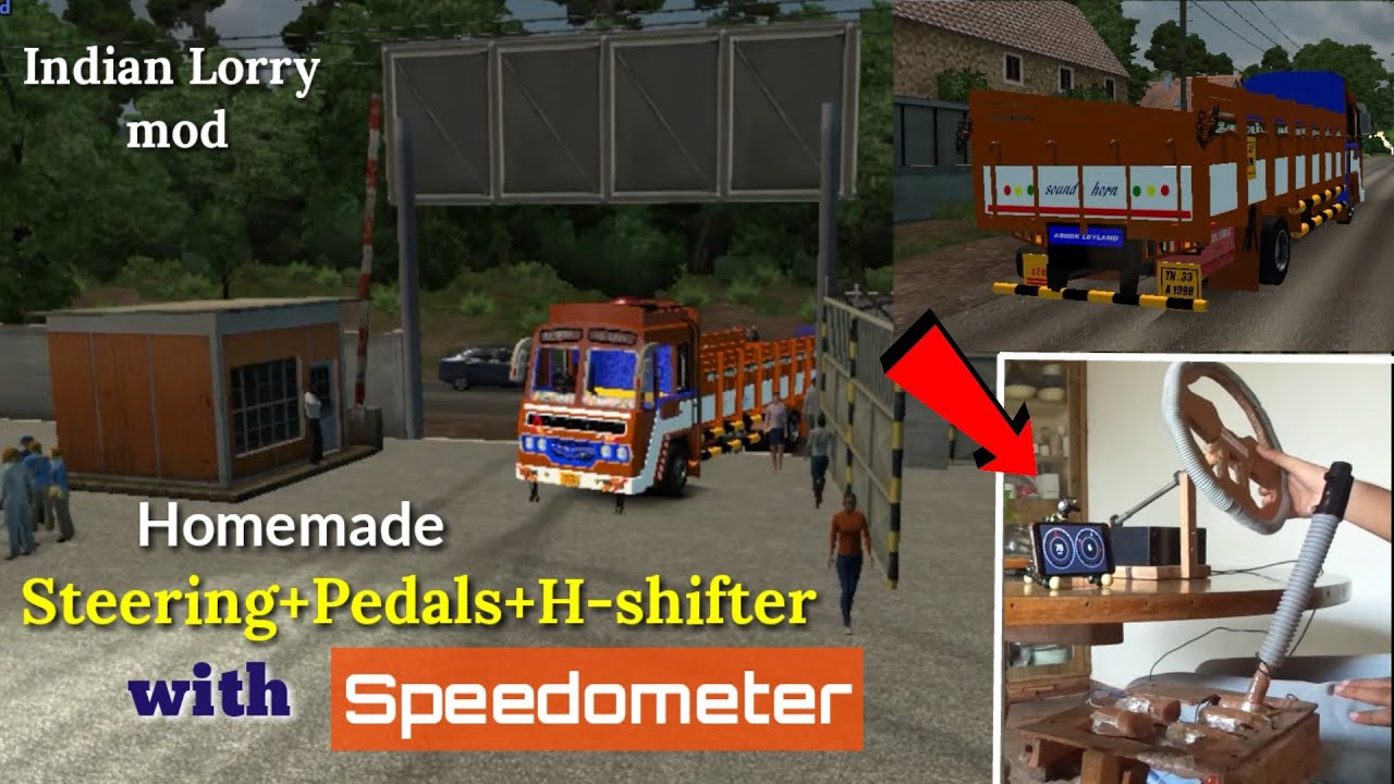 Indian Lorry Driving [Realistic] | DIY Steering wheel + H-Shifter ...