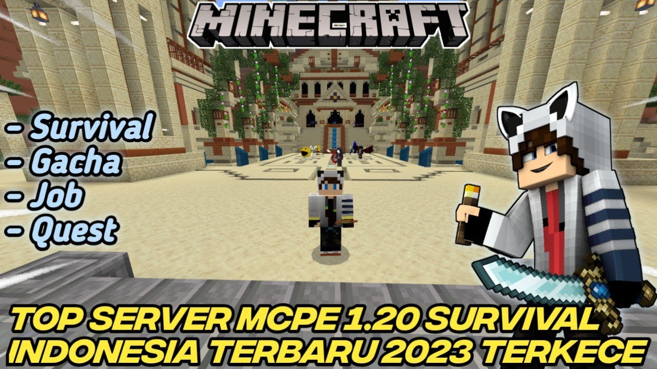 BEST SERVER MCPE INDONESIA 1.20 SURVIVAL 2023 - MINECRAFT PE SERVER ...