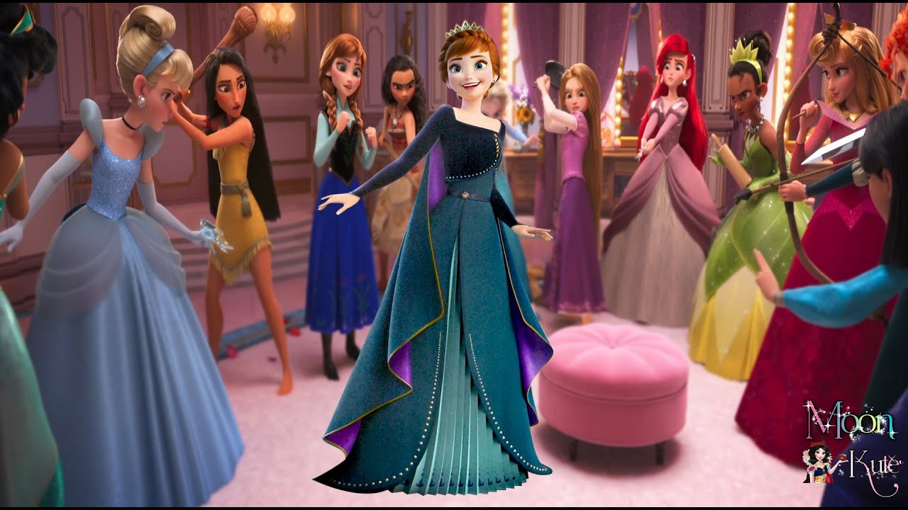 Queen An na meets Dis ney Princesses - YouTube