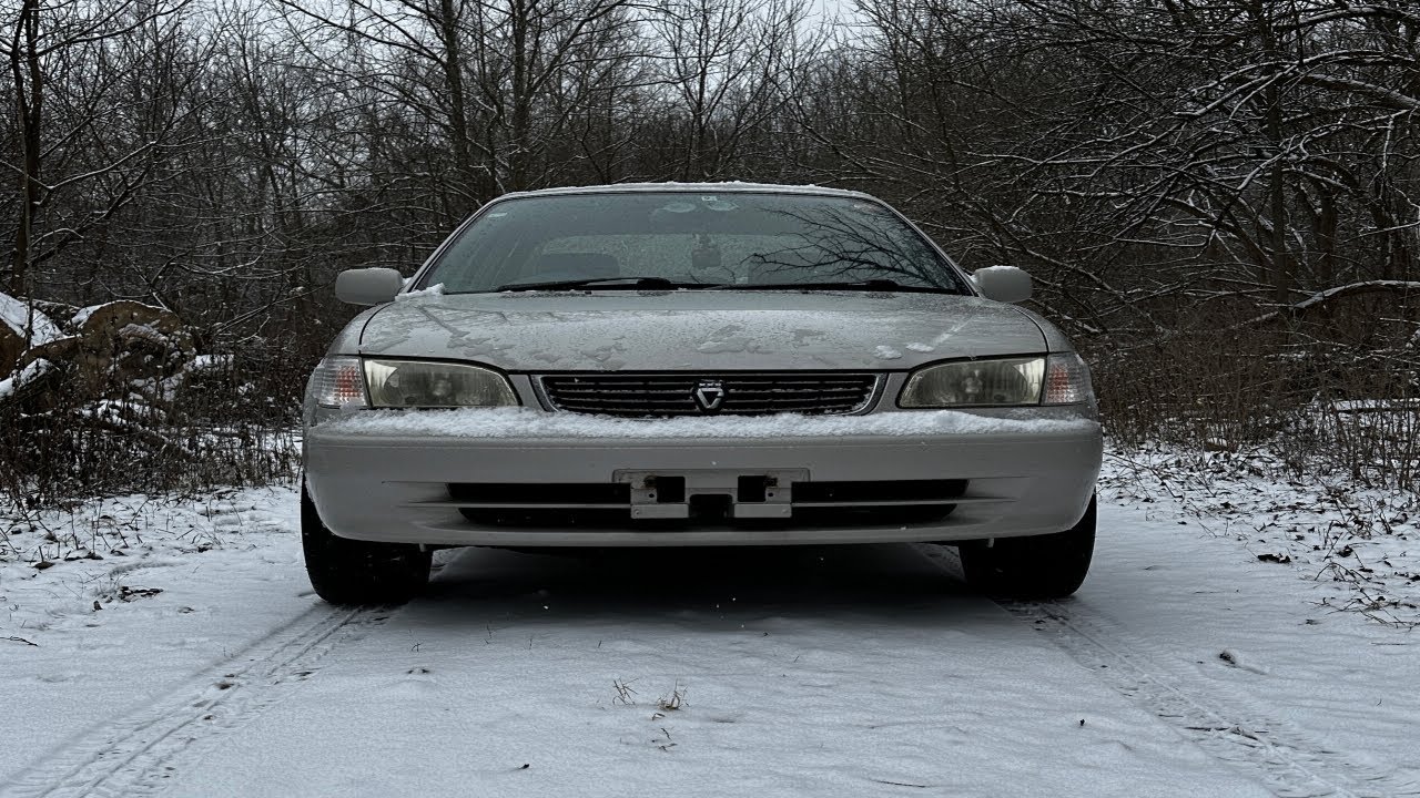 Snow Photos and trying to slide in the 4WD Corolla - YouTube