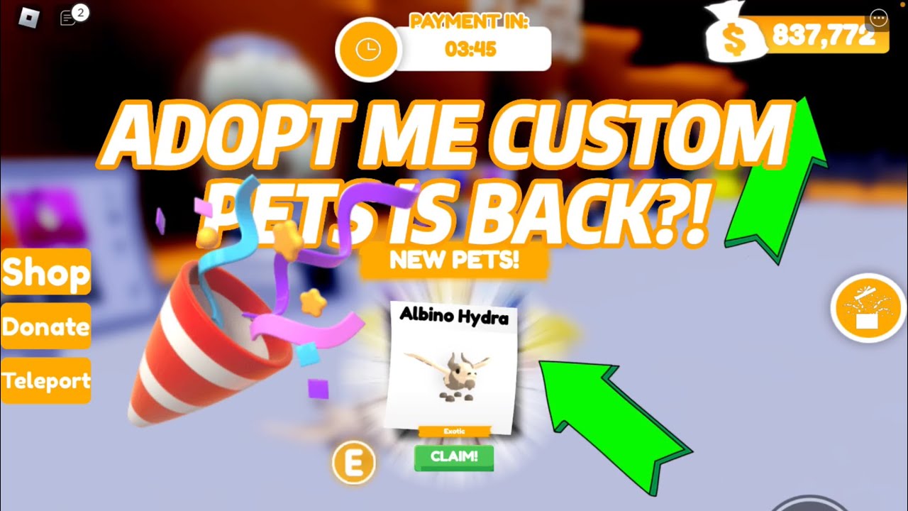 ADOPT ME | CUSTOM PETS IS BACK! 🥳 | WE GOT A NEON HYDRA!? - YouTube