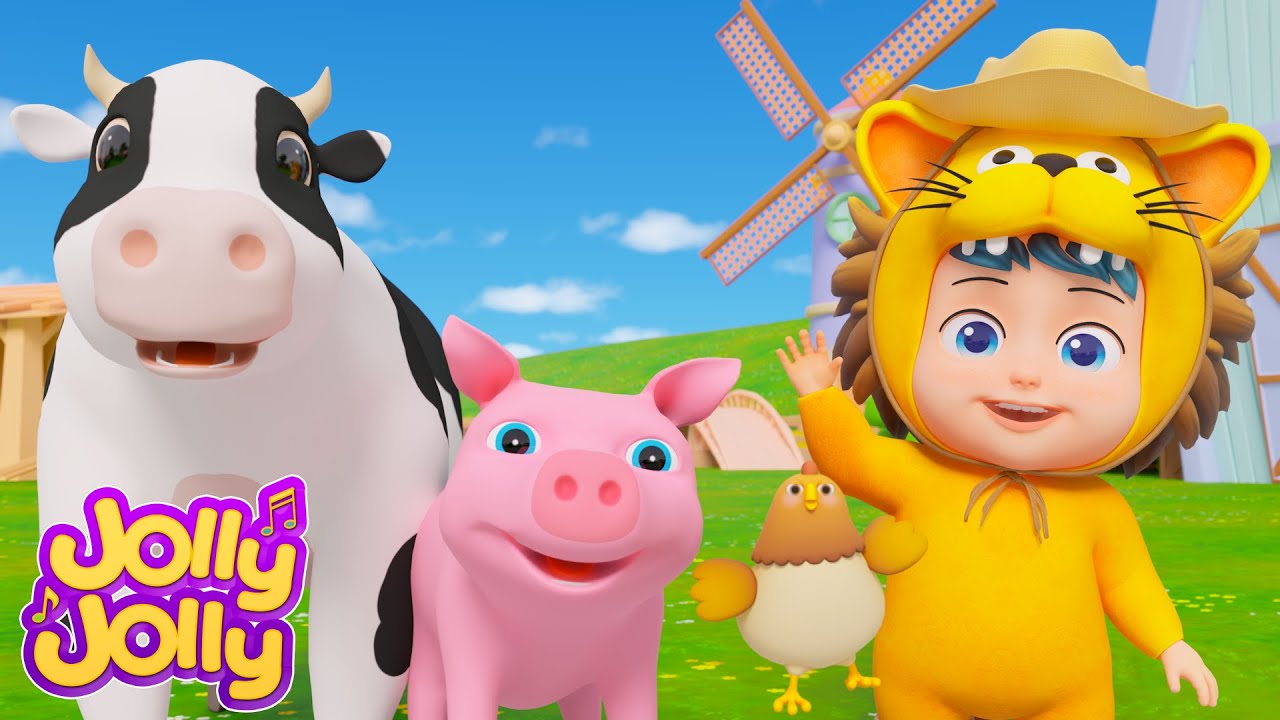 🐄 Farmer in the Dell + More | 🐷Explore Animals Farm for Kids | Jolly ...
